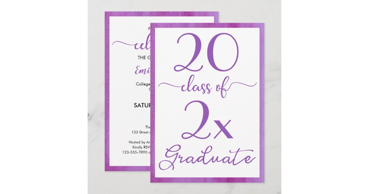 Class Of 2025 Violet Graduation Party Invitation | Zazzle