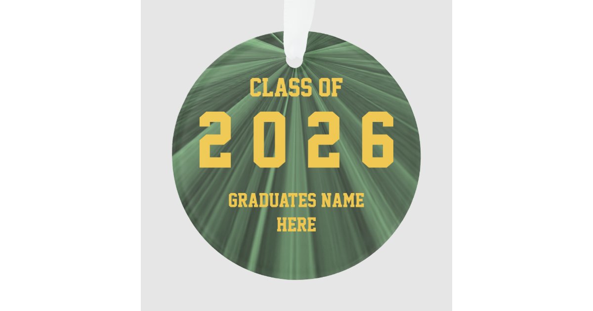 Class of 2026 Green and Gold Ornament by Janz | Zazzle