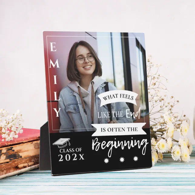 Class Of 2026 Quote Photo Graduation Announcement Plaque | Zazzle