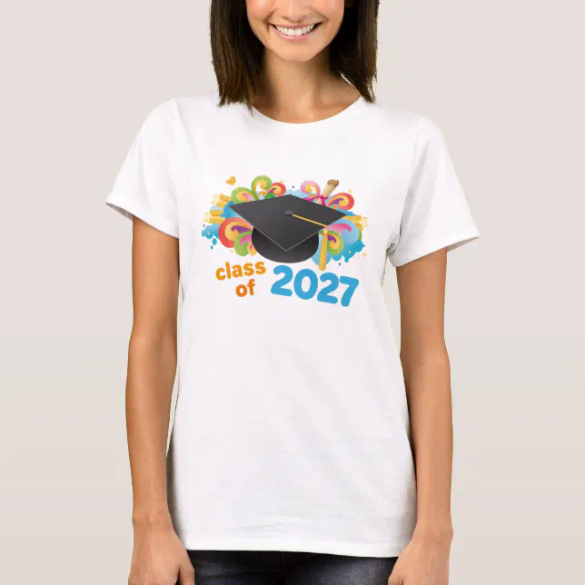 Class of 2027 Graduate Hat Gift Idea T-Shirt | Zazzle