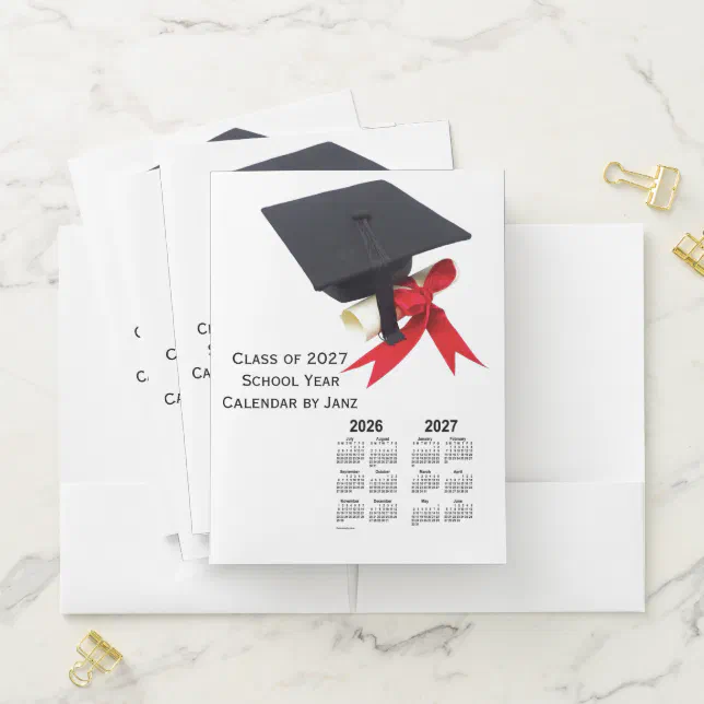 Class of 2027 Graduation Year Calendar by Janz Pocket Folder | Zazzle