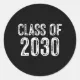 Class Of 2030 Senior Graduation Classic Round Sticker | Zazzle