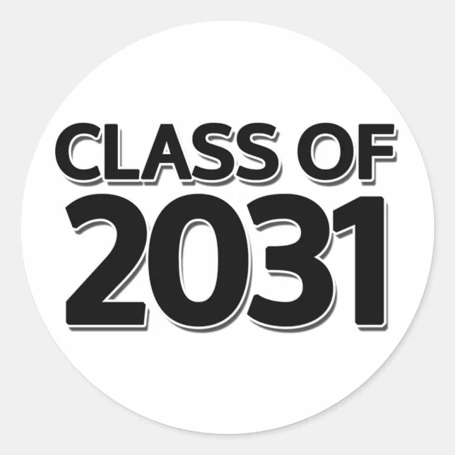 Class of 2031 classic round sticker | Zazzle