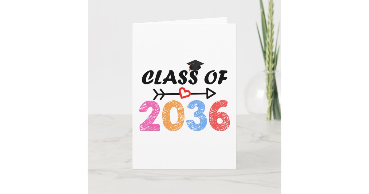 Class of 2036 back to school graduation preschool card | Zazzle