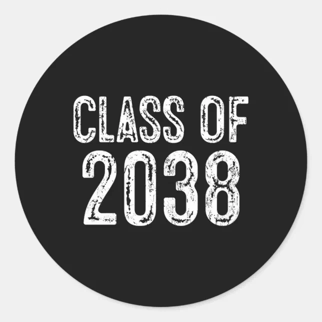 Class Of 2038 Senior Graduation Classic Round Sticker | Zazzle