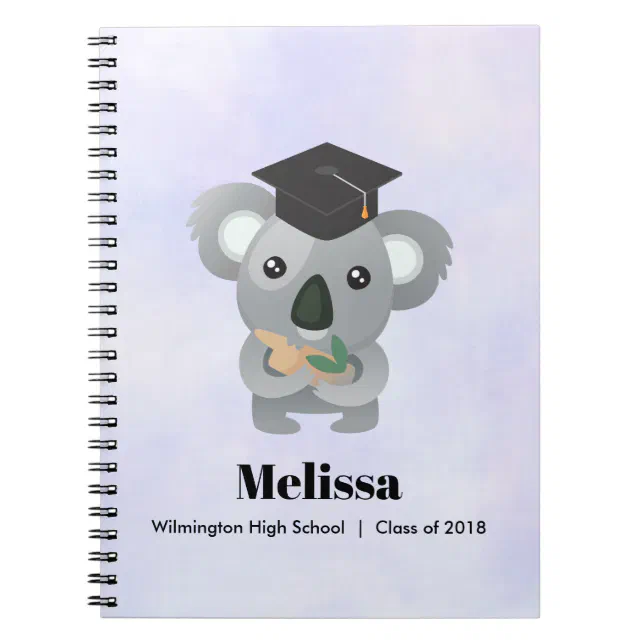 Class of 20xx Cute Koala Bear in Graduation Cap Notebook | Zazzle