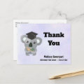 Class of 20xx Koala Bear in Graduation Cap Thanks Postcard | Zazzle
