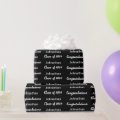Class of 24 Black White Congratulations Grad Name Wrapping Paper | Zazzle