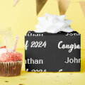 Class of 24 Black White Congratulations Grad Name Wrapping Paper | Zazzle