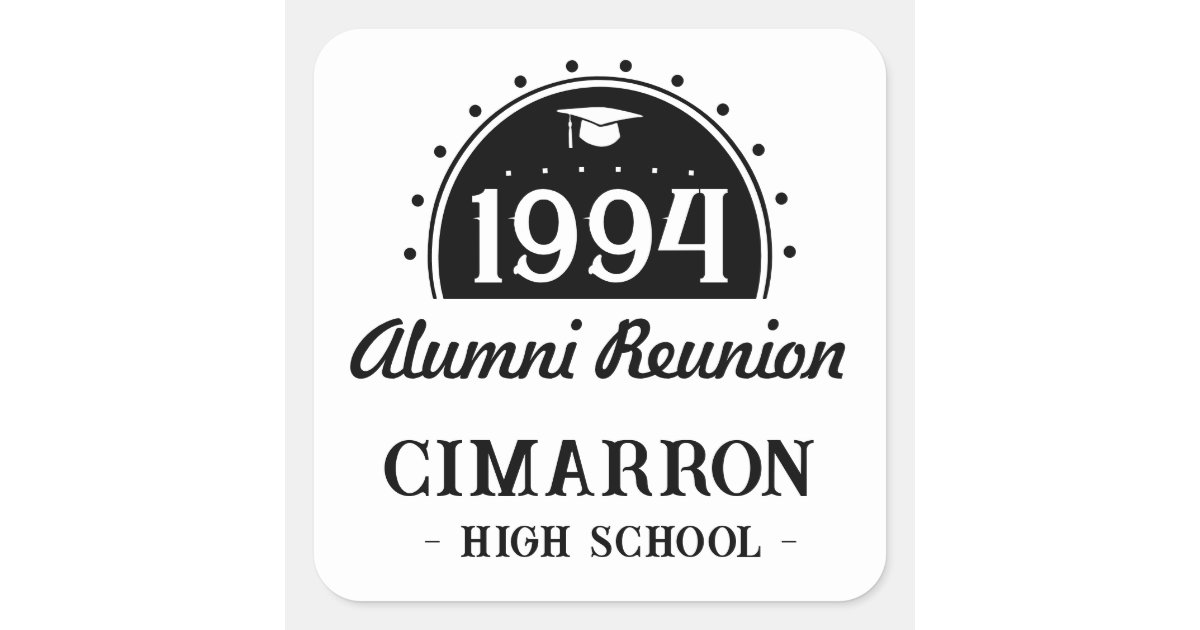 Class of Any Year Alumni Reunion Square Sticker | Zazzle