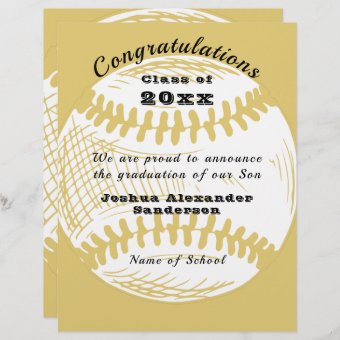 Class of Baseball Graduation Announcement Letterhead | Zazzle