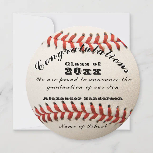 Class of baseball School Graduation Announcement | Zazzle