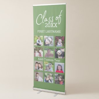 Class of Custom Year and 12 Square Photo Collage Retractable Banner ...