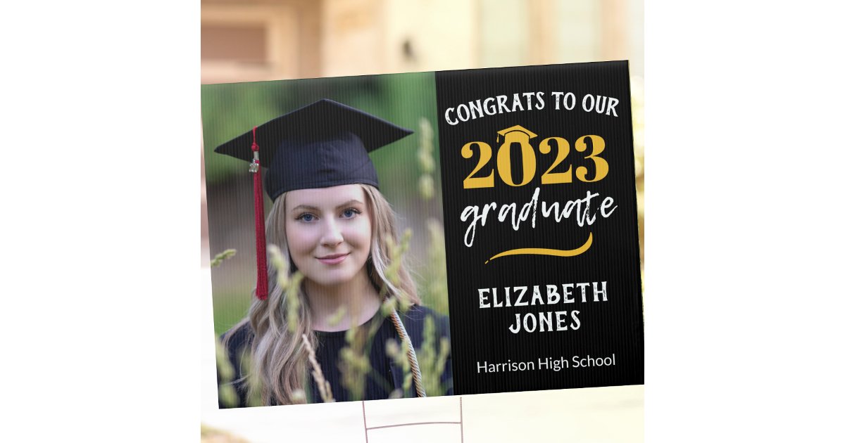 Class of Double Sided Custom Graduation Photo Sign | Zazzle