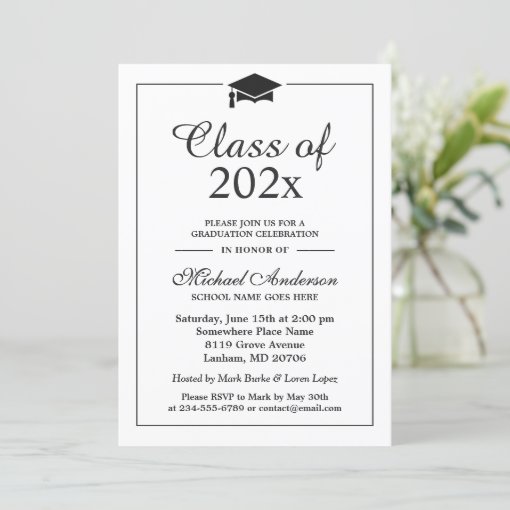 Class of Graduate Cap Logo Graduation Party Invitation | Zazzle