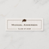 Class of Graduation Name Card - Classic Linen Look | Zazzle