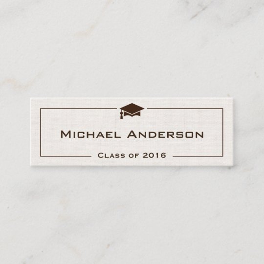 Class of Graduation Name Card - Classic Linen Look | Zazzle.com