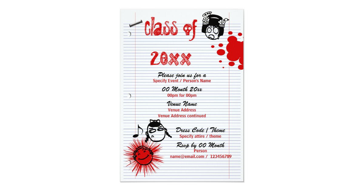 Class of school reunion PERSONALIZE Invitation | Zazzle.com
