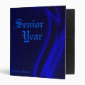 "Class Of " Senior Graduation Blue Silk Binder | Zazzle
