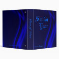 "Class Of " Senior Graduation Blue Silk Binder | Zazzle