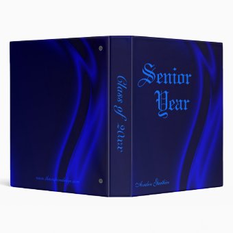 "Class Of " Senior Graduation Blue Silk Binder | Zazzle