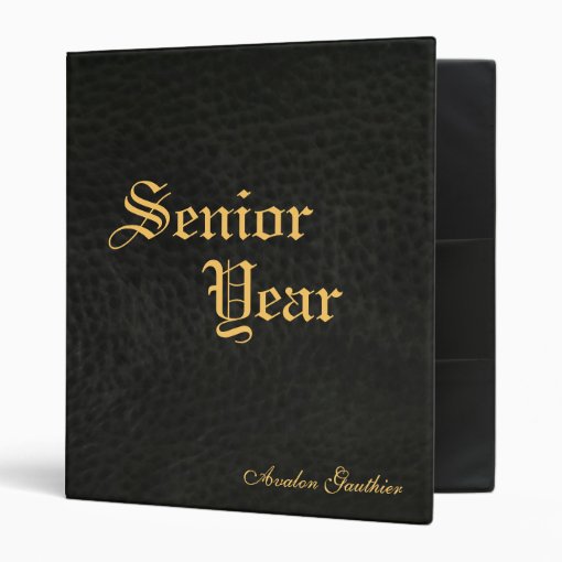 "Class Of " Senior Graduation Faux Leather Binder | Zazzle