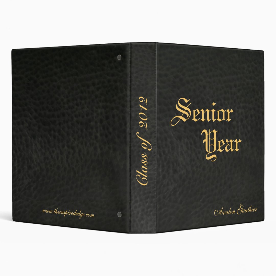 "Class Of " Senior Graduation Faux Leather Binder | Zazzle