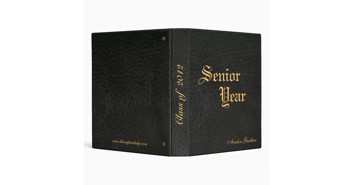 "Class Of " Senior Graduation Faux Leather Binder | Zazzle