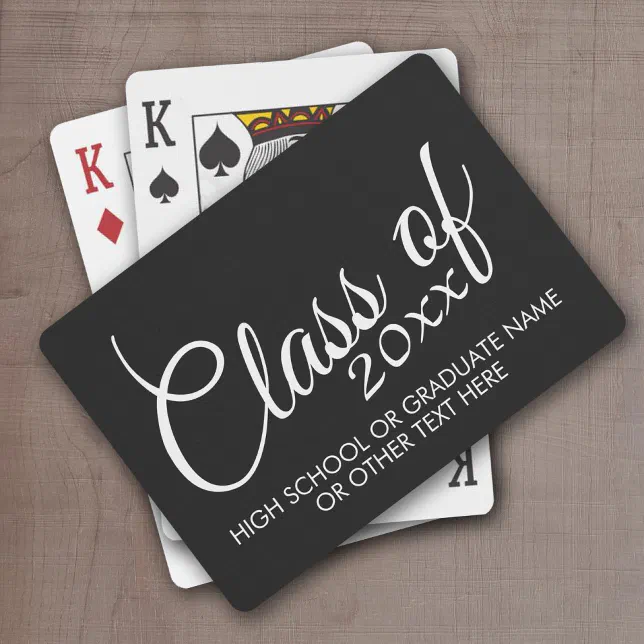 Class of with Custom Year and High School Poker Cards | Zazzle
