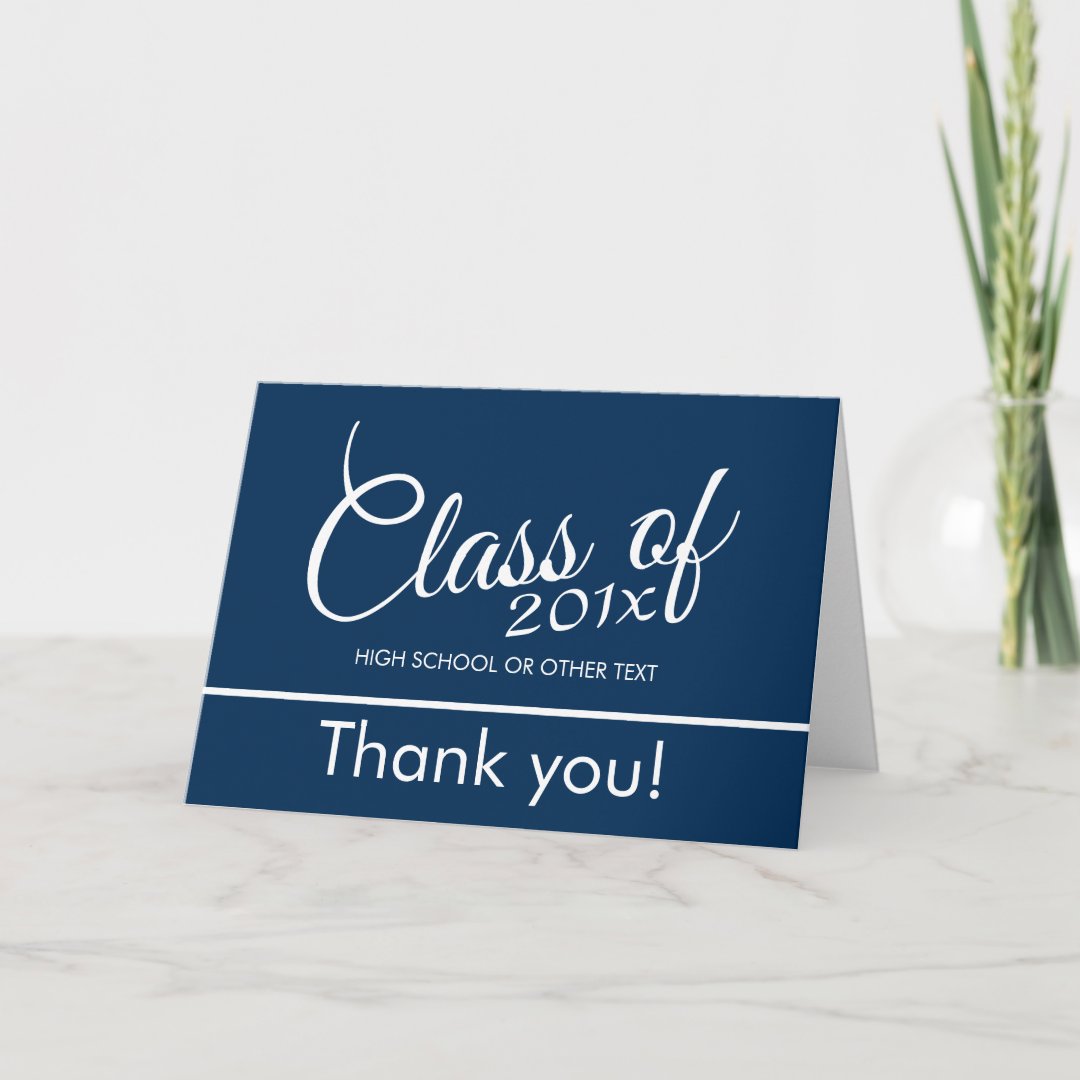 Class of with Custom Year and High School Thank You Card | Zazzle