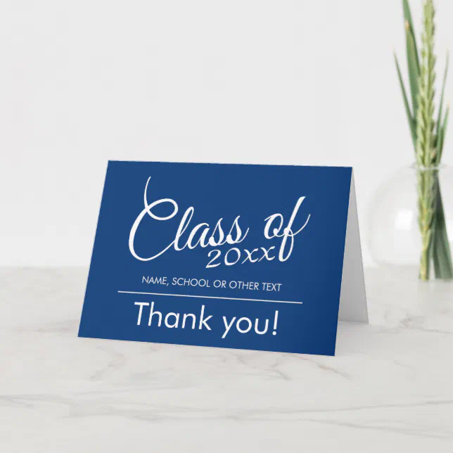 Class of with Custom Year and High School Thank You Card | Zazzle