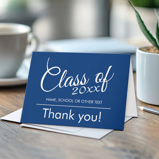 Class of with Custom Year and High School Thank You Card | Zazzle