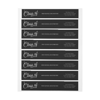 Class of with Custom Year and High School Wrap Around Label | Zazzle