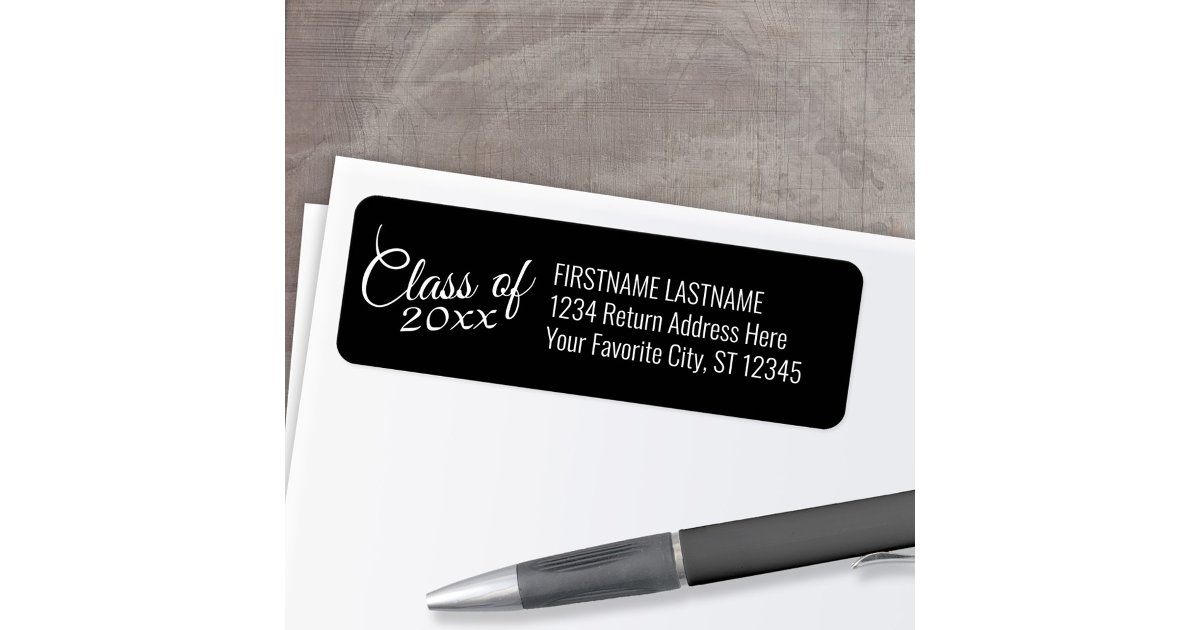 Class of with Custom Year and Return Address Label | Zazzle