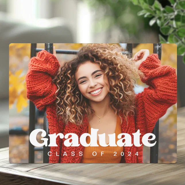 Class of year 2024 school modern graduation photo plaque | Zazzle