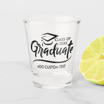 Class of Year 20XX Party Gift Custom Graduation Shot Glass | Zazzle