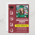 Class of Year Maroon Graduation Party Invitation | Zazzle