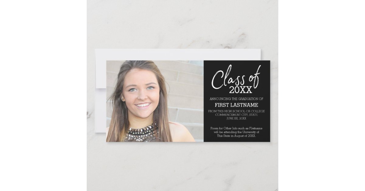 Class of Year Modern Graduation Photo Announcement | Zazzle.com