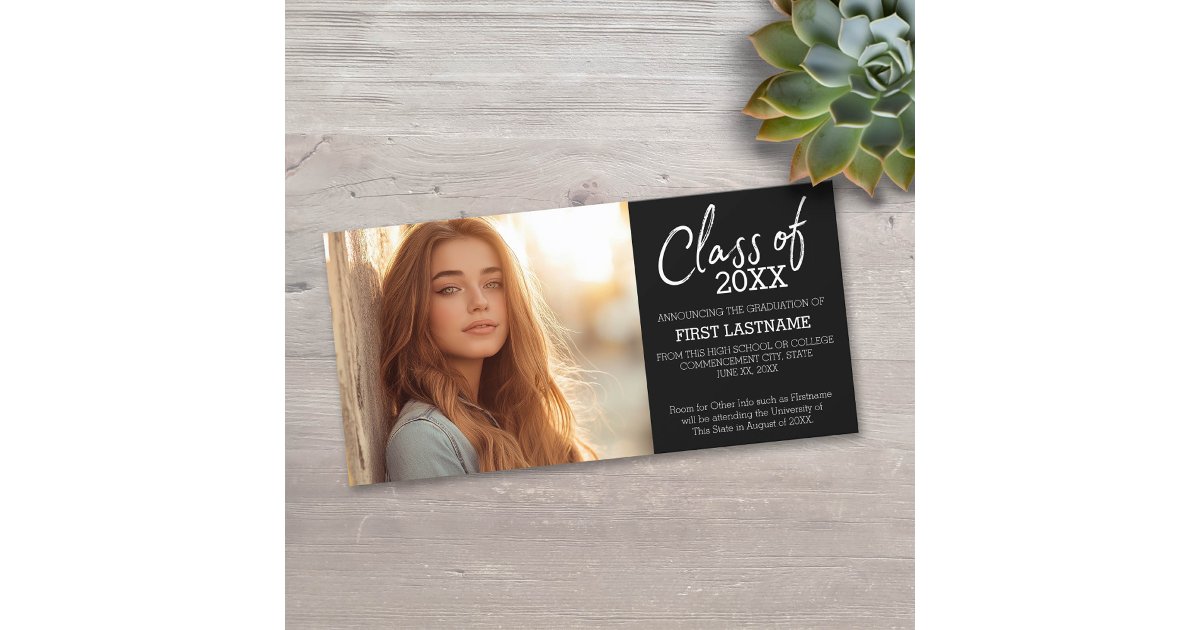 Class of Year Modern Graduation Photo Announcement | Zazzle