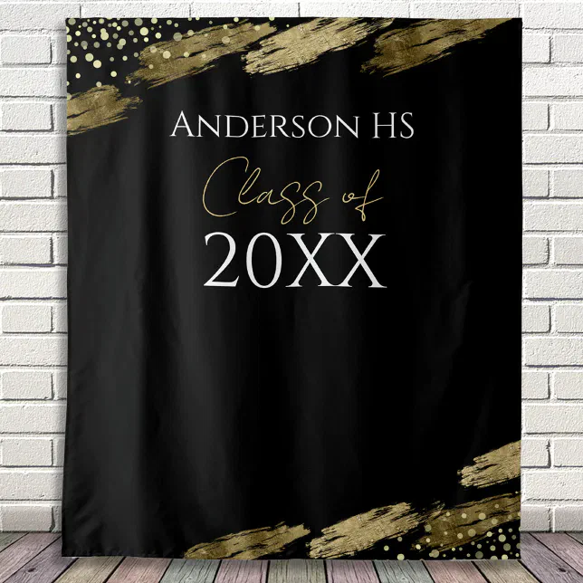 Class Reunion Black and Gold Tapestry | Zazzle