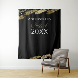 Class Reunion Black and Gold Tapestry | Zazzle