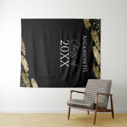 Class Reunion Black and Gold Tapestry | Zazzle