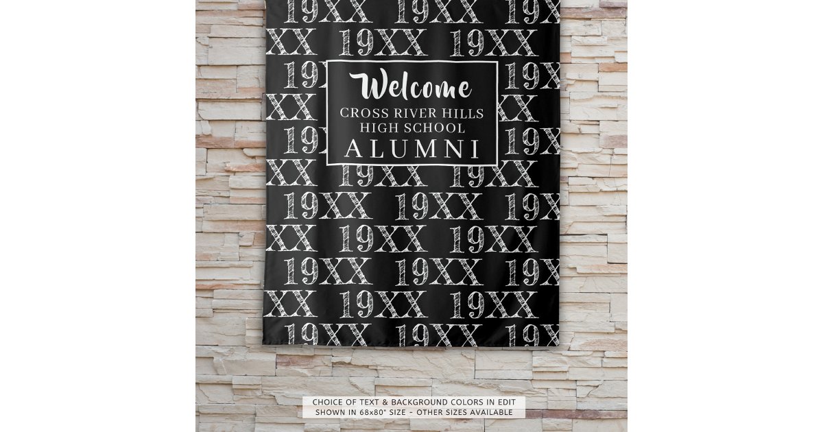 Class Reunion Black Class Year Photo Prop Backdrop | Zazzle
