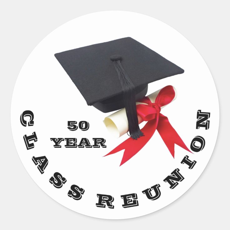 Class Reunion by Janz 50 Year Classic Round Sticker | Zazzle