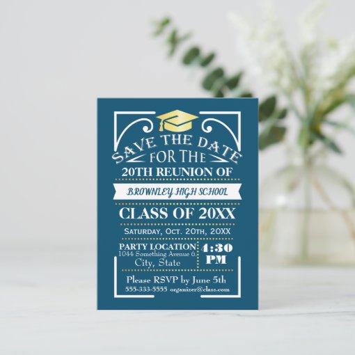 Class reunion design postcard | Zazzle