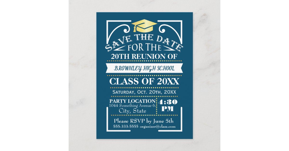 Class reunion design postcard | Zazzle