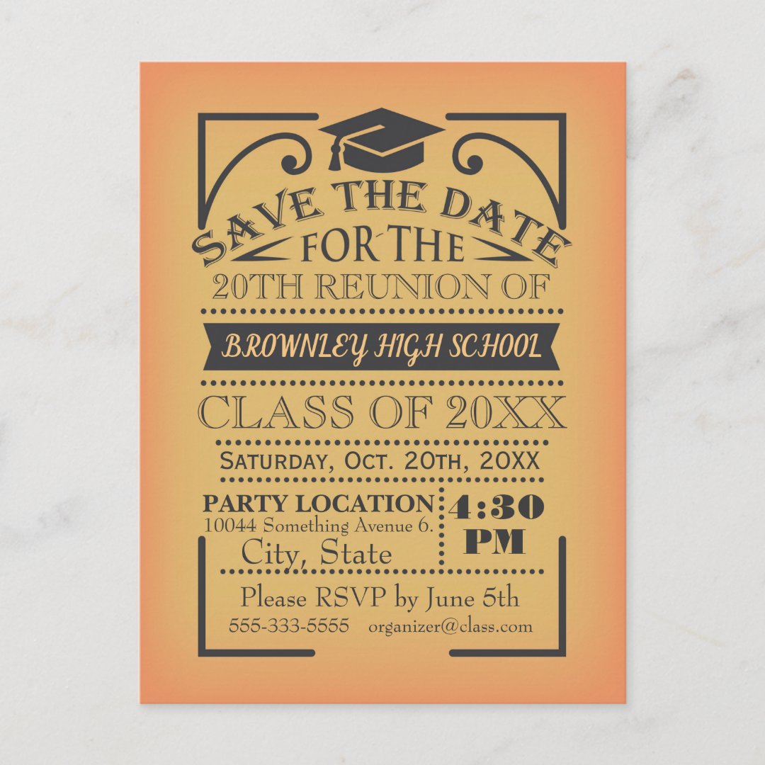 Class reunion design postcard | Zazzle