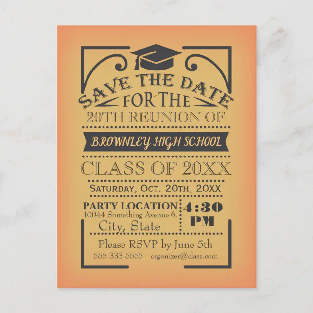 Class reunion design postcard | Zazzle