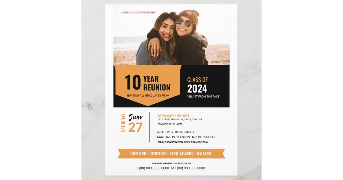 Class Reunion Flyer Template | Zazzle