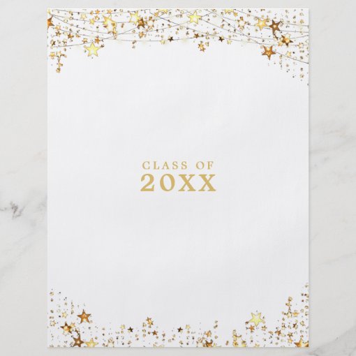 Class Reunion Gold Stars Lights Invitation Flyer | Zazzle